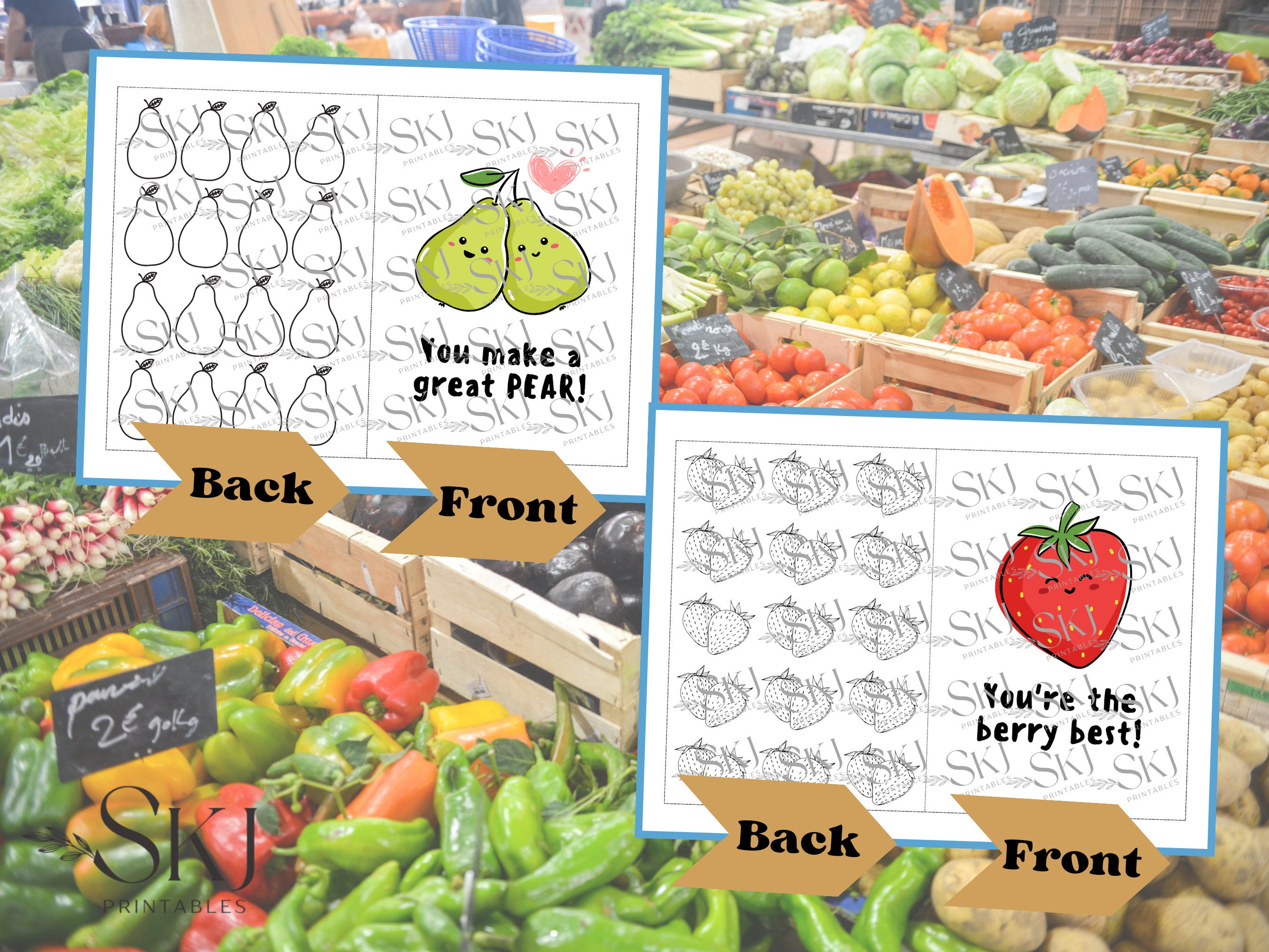 PRINTABLE Produce-themed Greeting Cards Pun Greeting Cards - Etsy