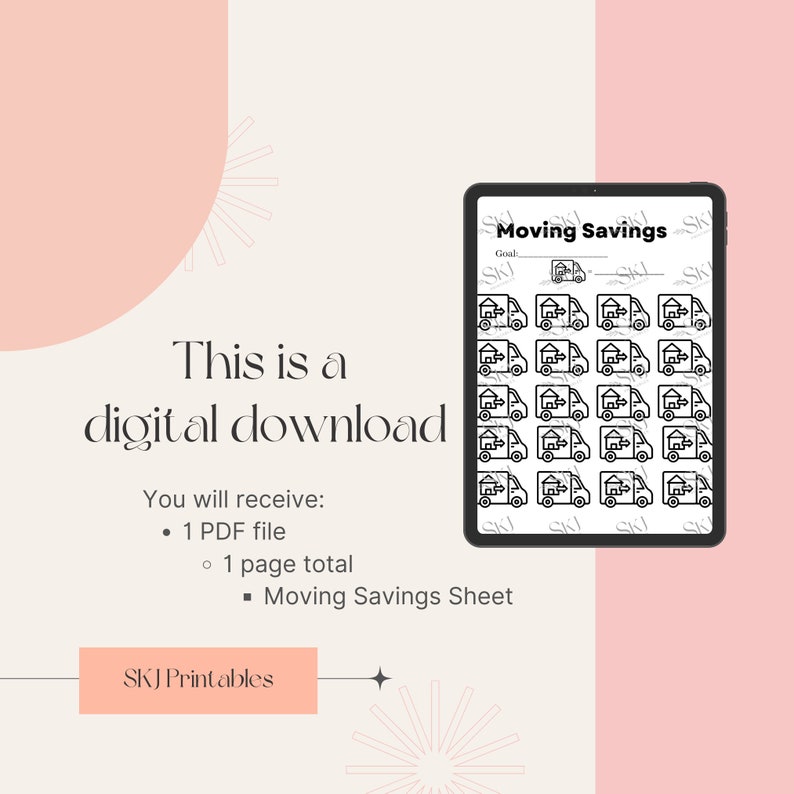 PRINTABLE Moving Savings Tracker, Moving Savings Goal, Moving Out ...