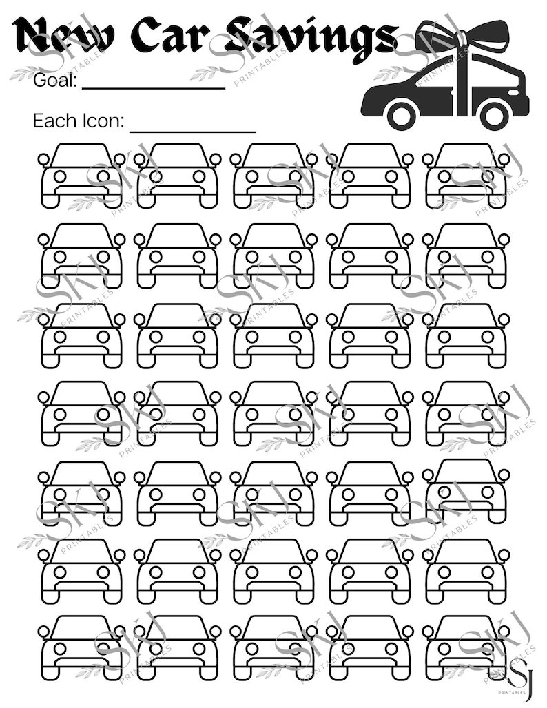 PRINTABLE New Car Savings Tracker Savings Tracker Dave - Etsy