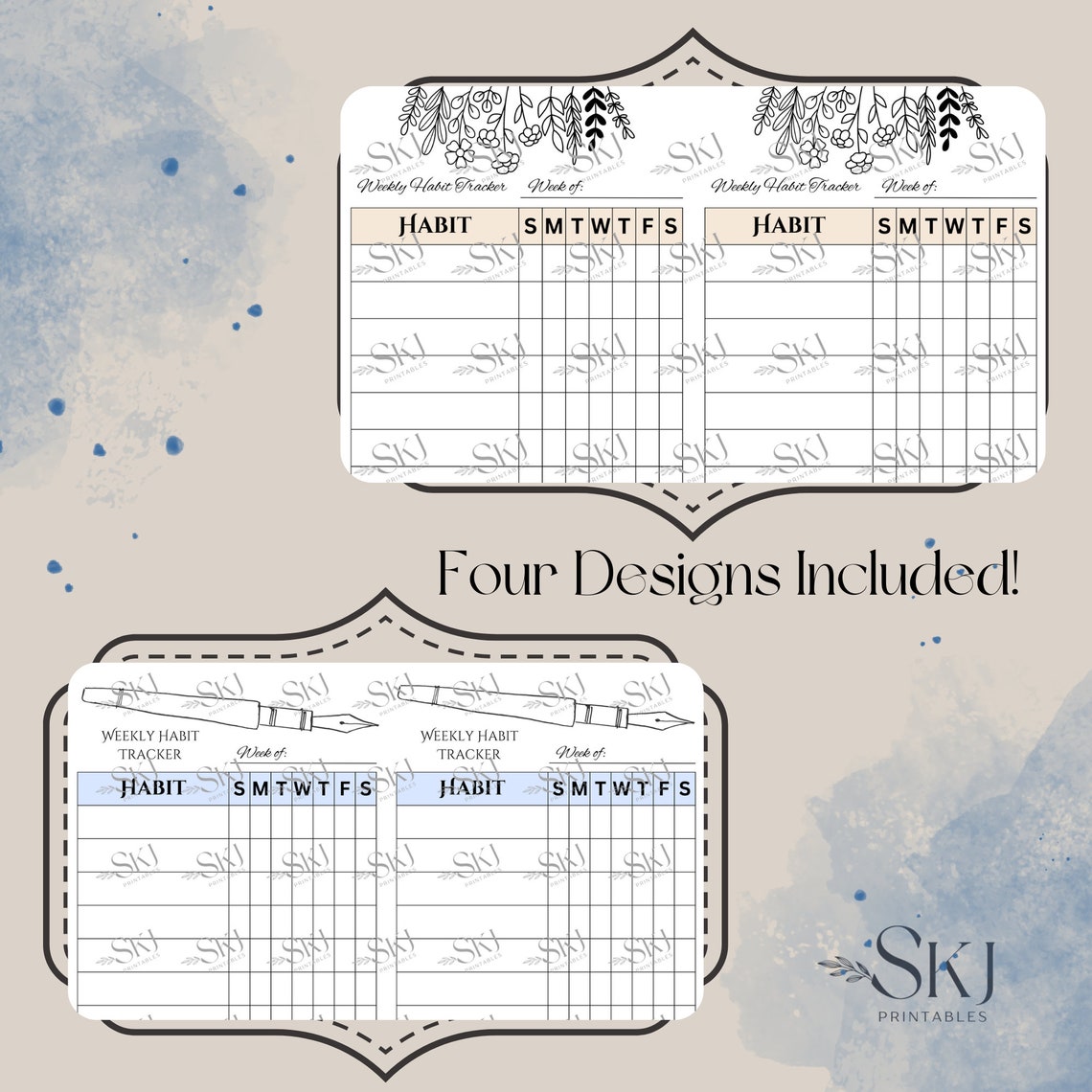 PRINTABLE Habit Tracker for Couples, Weekly Habit Tracker Bundle ...