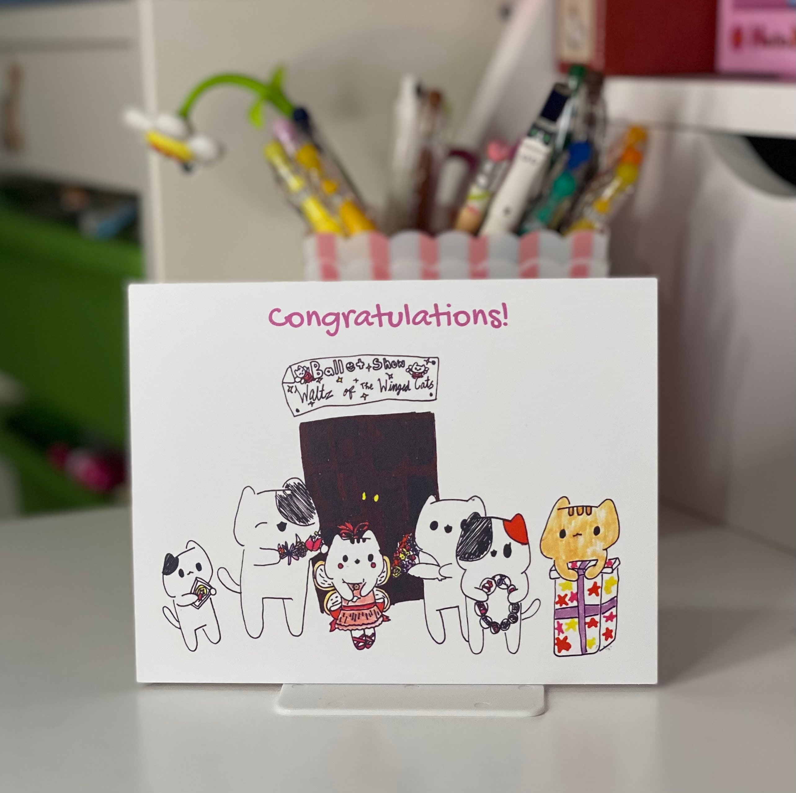 Cat congratulations Card Card for Cat Lovers, Adults Children - Etsy