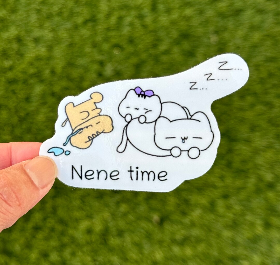 Cat "nene Time" Sticker: Waterproof Vinyl Diecut for Cat Lovers - Etsy