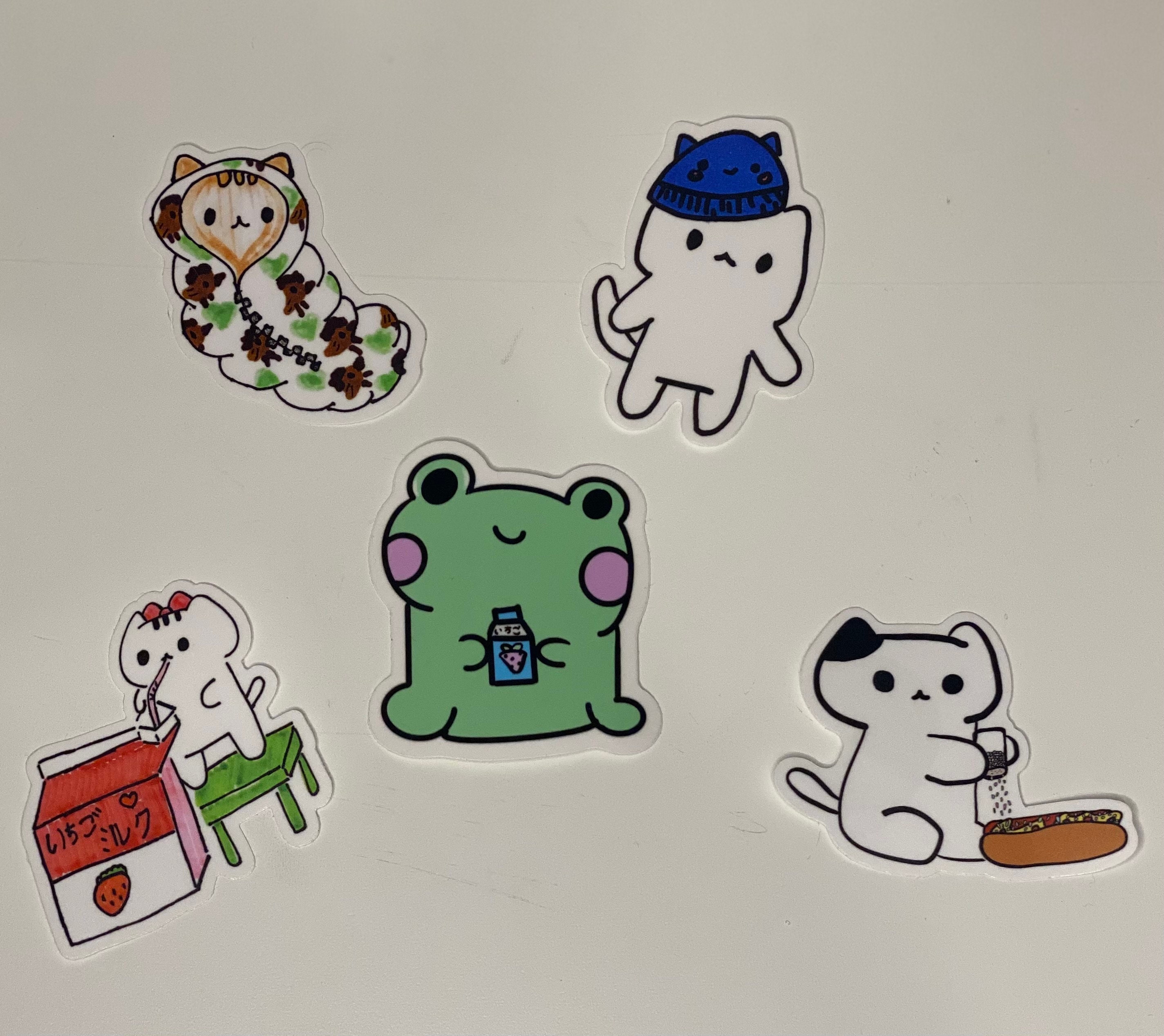 Frog Strawberry Milk Sticker - Die Cut Waterproof Vinyl Sticker - Etsy
