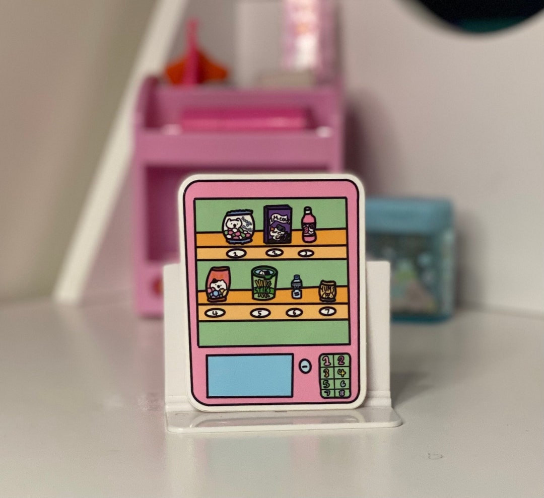 Cat Vending Machine Sticker - Diecut Waterproof Vinyl Sticker - Etsy