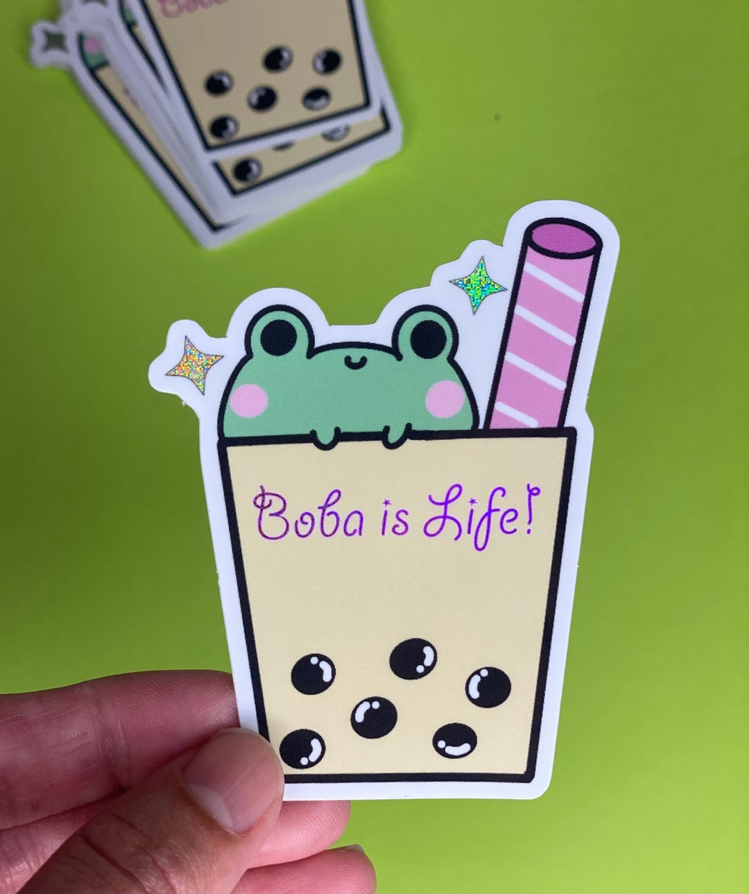 Boba is Life Glitter Sticker - Die Cut Waterproof Vinyl Sticker - Etsy