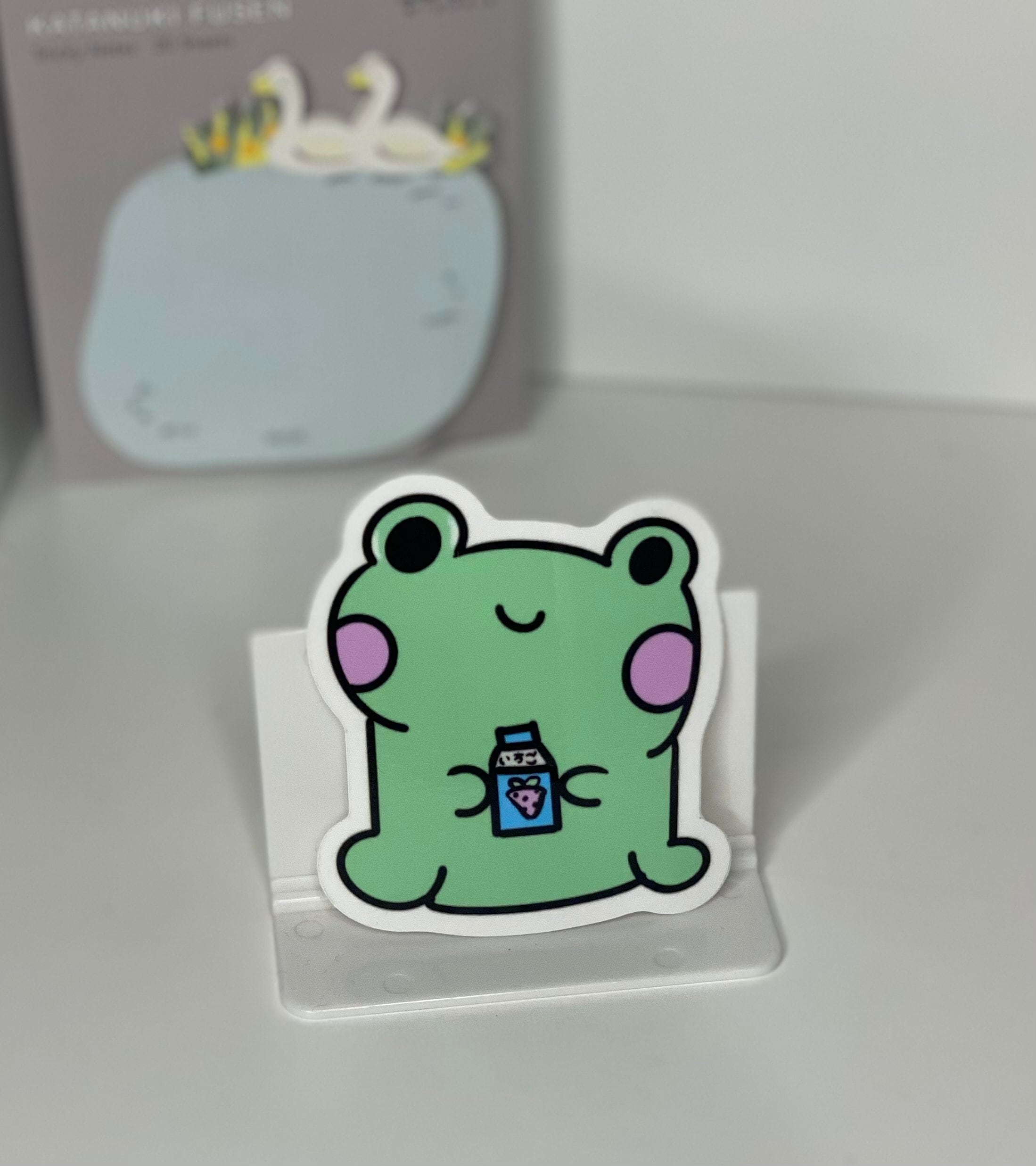 Frog Strawberry Milk Sticker - Die Cut Waterproof Vinyl Sticker - Etsy