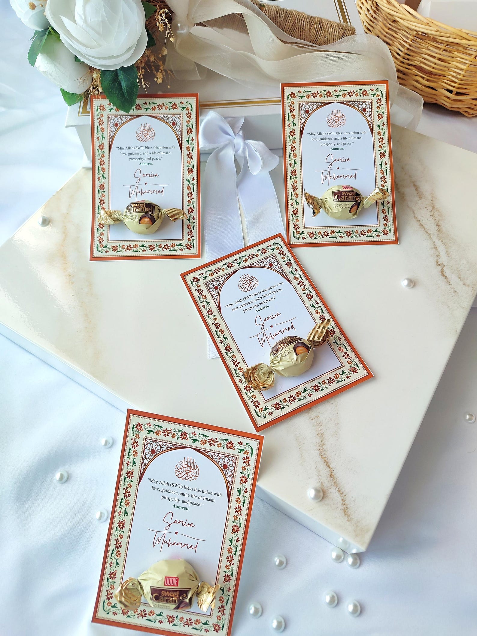 Islamic Nikah Favor – Custom Name Dua Card & Candy – Muslim Wedding ...