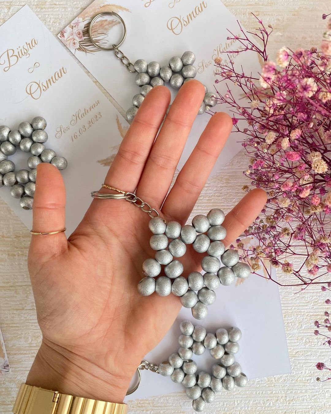 Bridesmaid Keyring Gifts Pearl Bead Keychain Custom Letter - Etsy