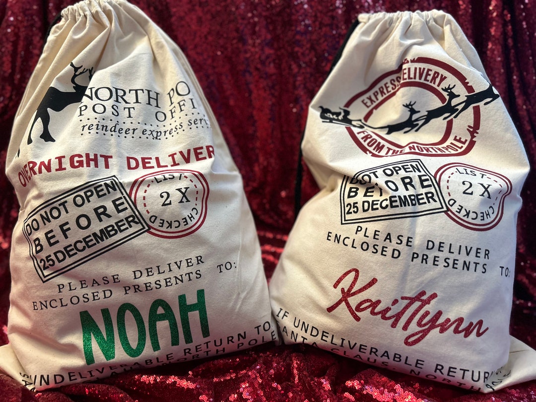 Personalized Drawstring Christmas Bag Santa Sacks Gift Bags - Etsy