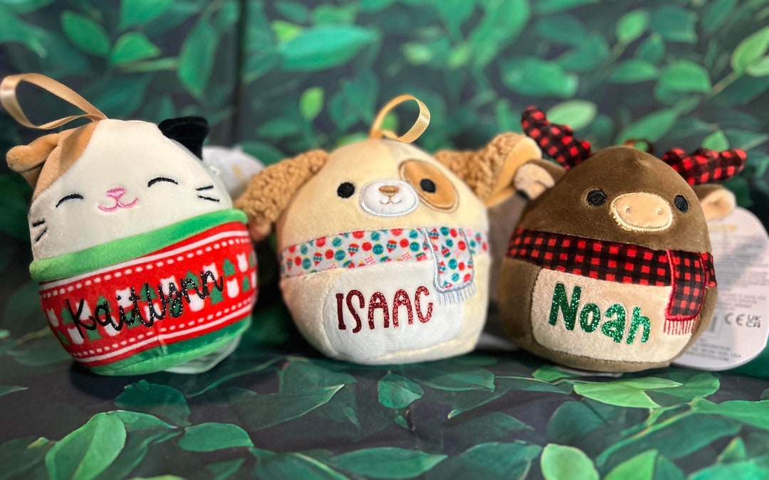 Personalized 4" Squishmallow Christmas Tree Ornaments With Tags!! Order ...