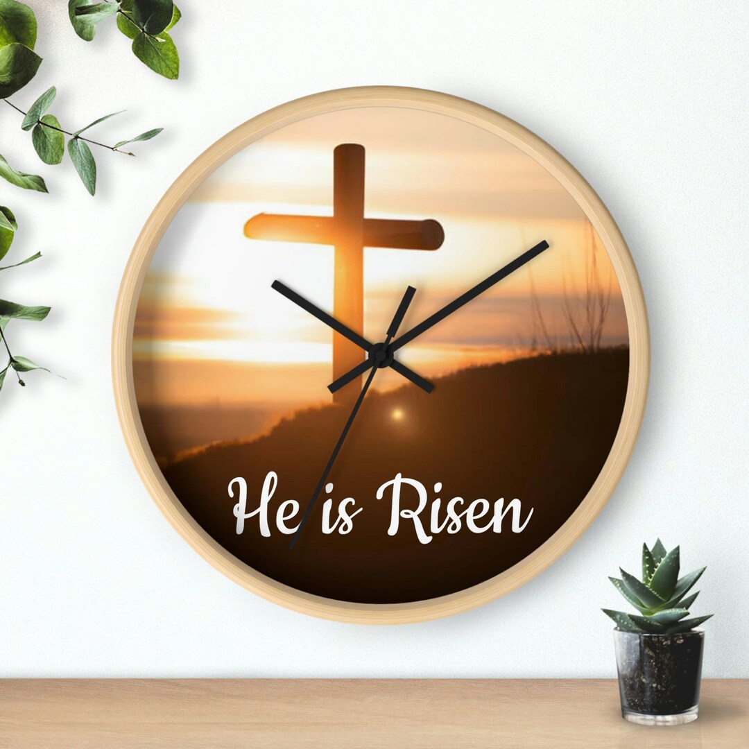 He is Risen Wall Clock,easter Decor, Christian, Religious Decor, Art ...