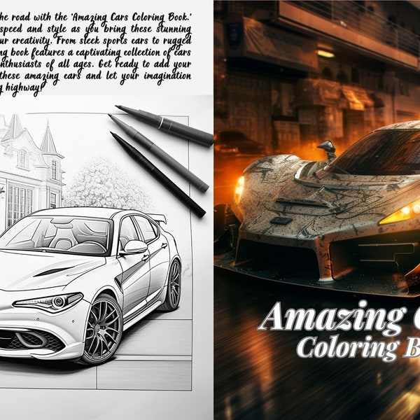 Amazing Cars Coloring Book, Printable Coloring Page, Cars Coloring ...