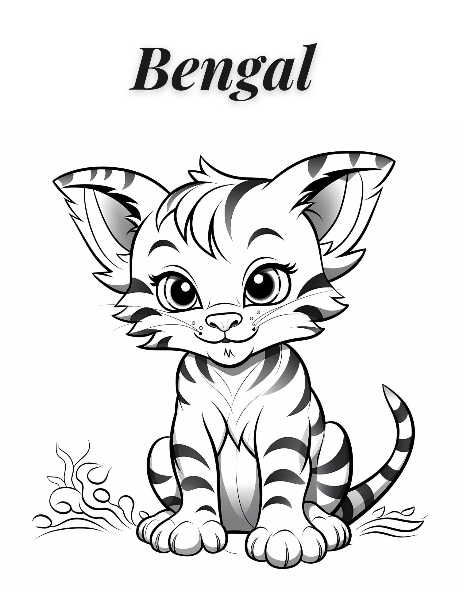 10 Enchanting Cats Coloring Pages, Printable Coloring Page, Printable ...