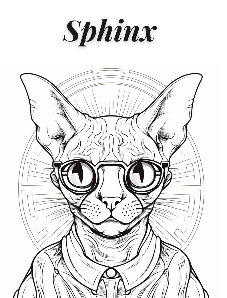 10 Enchanting Cats Coloring Pages, Printable Coloring Page, Printable ...