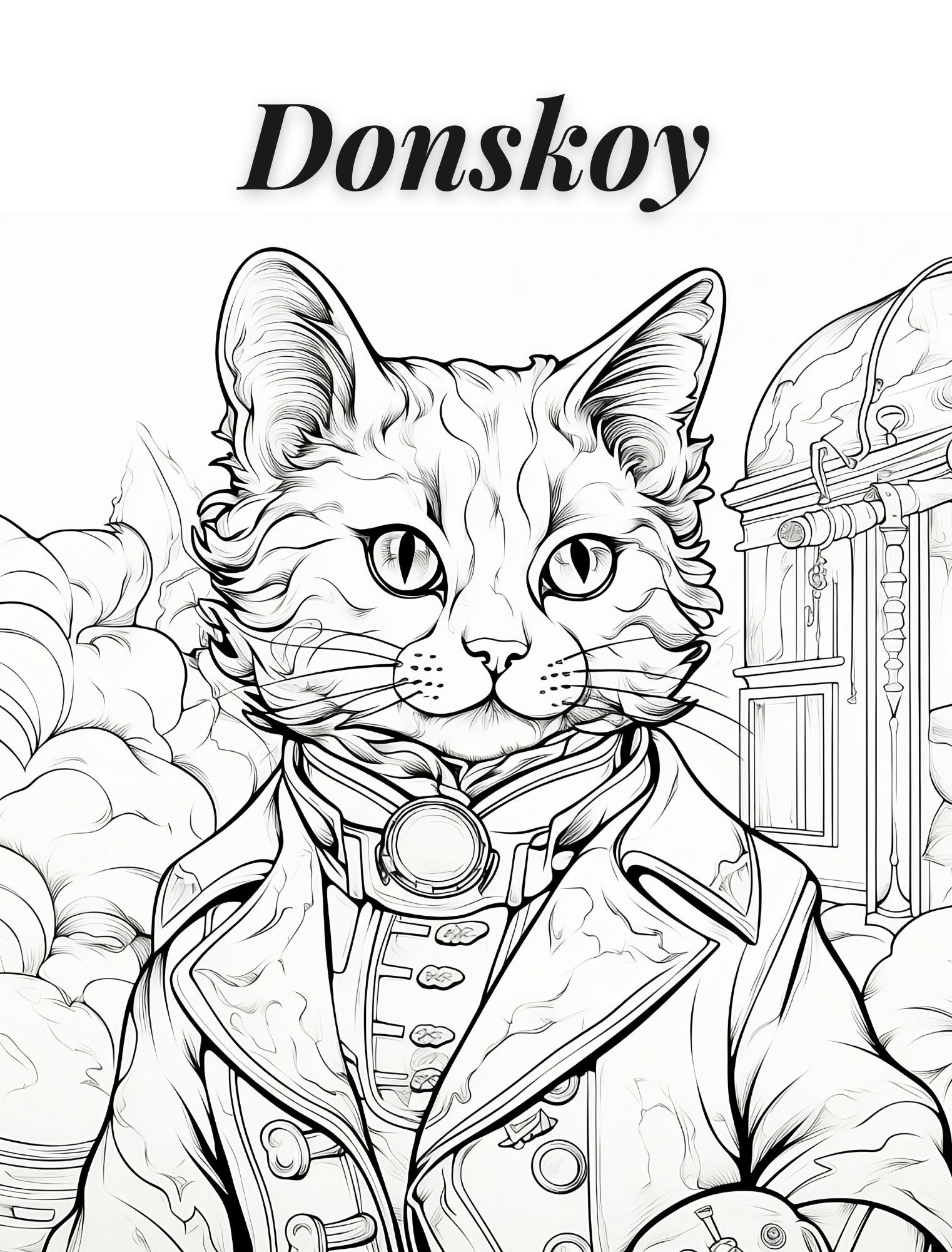 10 Enchanting Cats Coloring Pages, Printable Coloring Page, Printable ...
