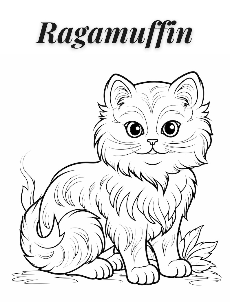 10 Enchanting Cats Coloring Pages, Printable Coloring Page, Printable ...