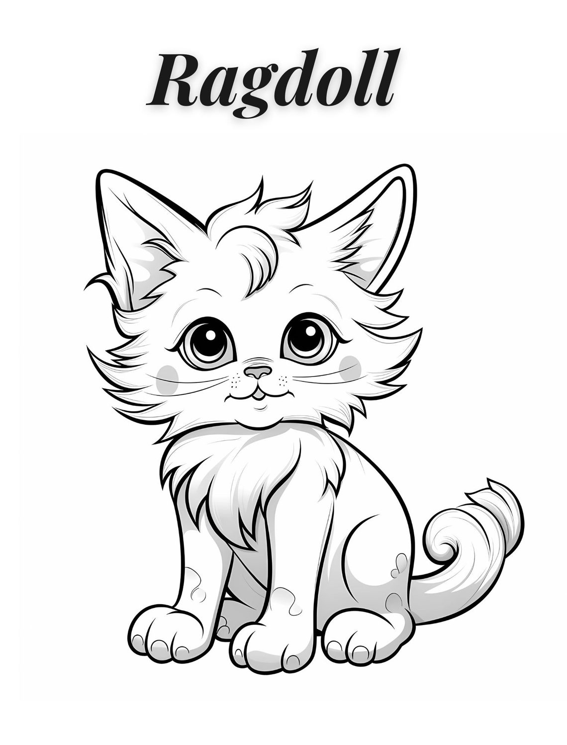 10 Enchanting Cats Coloring Pages, Printable Coloring Page, Printable ...