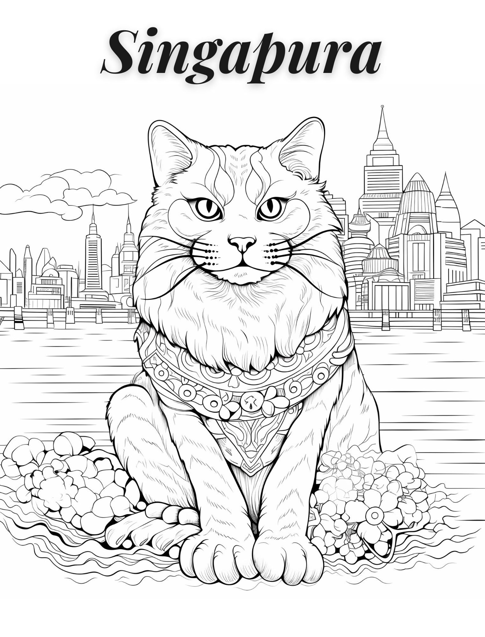 10 Enchanting Cats Coloring Pages, Printable Coloring Page, Printable ...