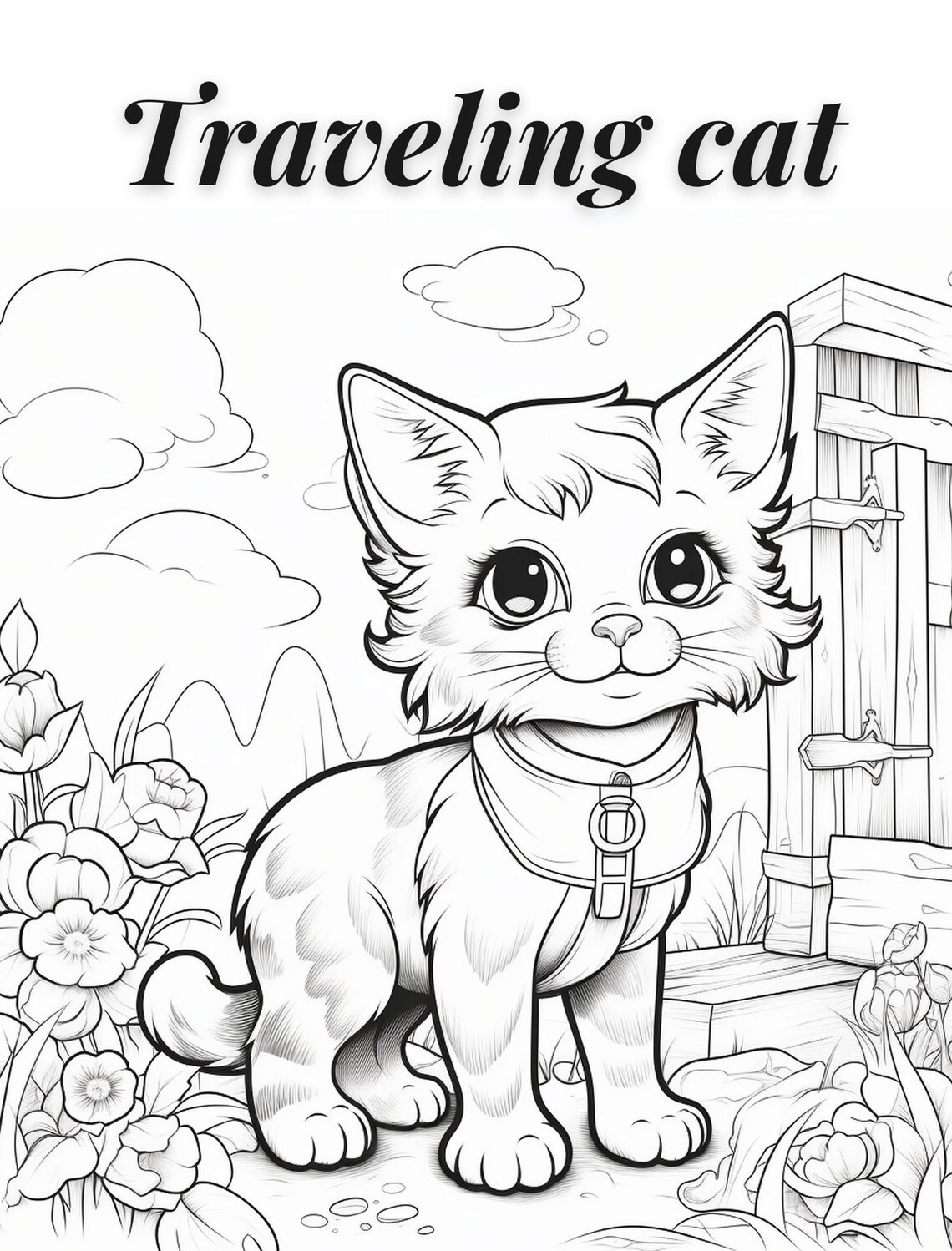 10 Enchanting Cats Coloring Pages, Printable Coloring Page, Printable ...
