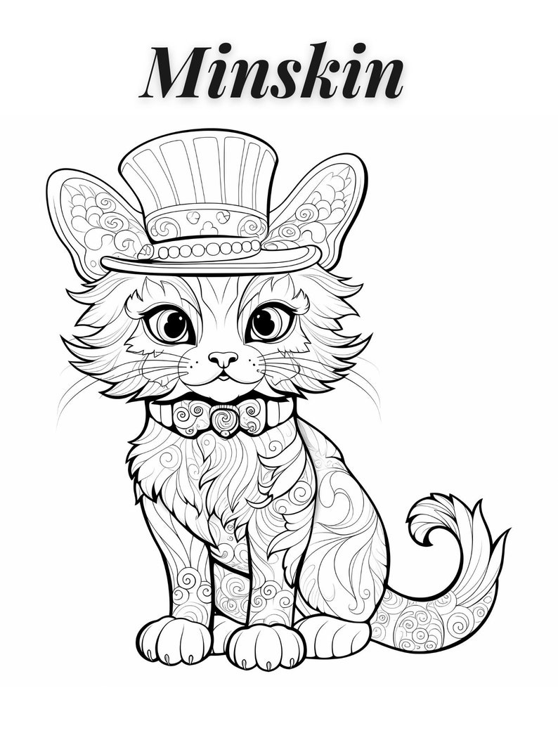 10 Enchanting Cats Coloring Pages, Printable Coloring Page, Printable ...