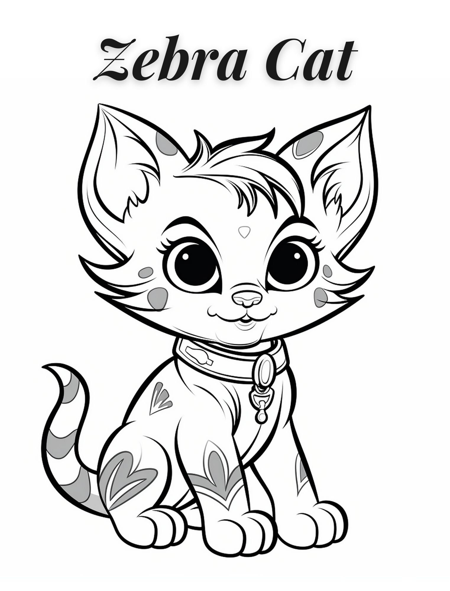 10 Enchanting Cats Coloring Pages, Printable Coloring Page, Printable ...