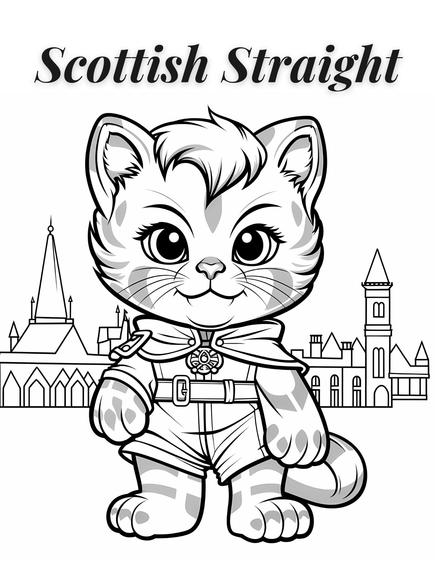 10 Enchanting Cats Coloring Pages, Printable Coloring Page, Printable ...