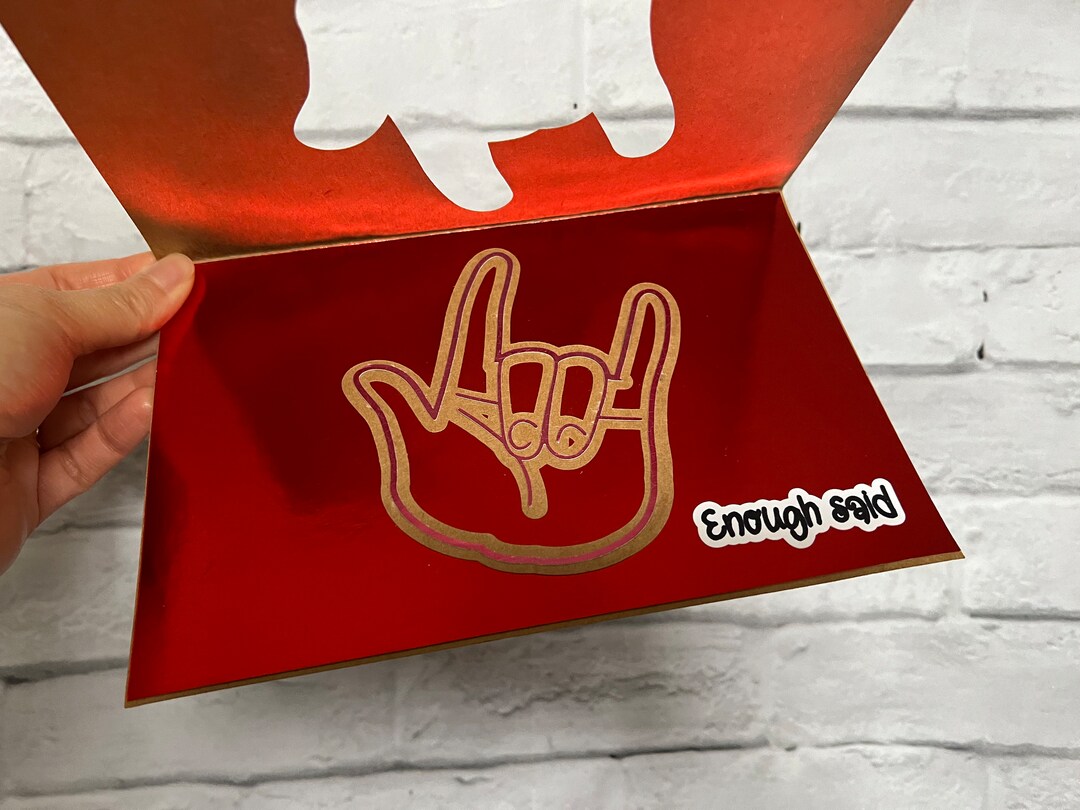 Sign Language "i Love You" Card | ASL Holographic Card | Valentine's ...