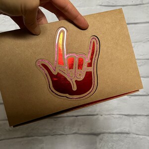 Sign Language "i Love You" Card | ASL Holographic Card | Valentine's ...