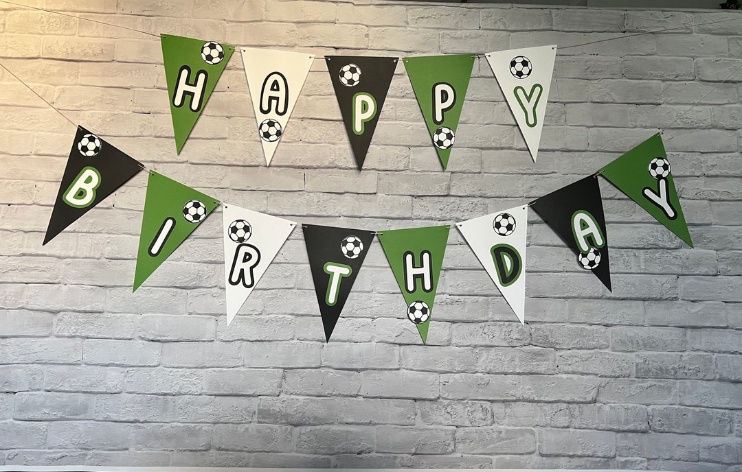 Fun Birthday Celebration Banner | Sport Theme Sign | Bouncing Soccer ...
