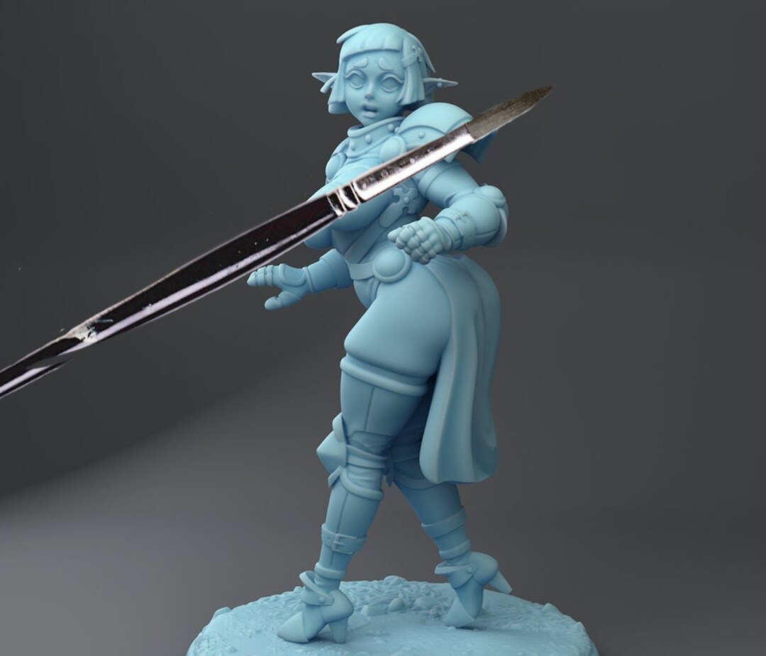 Female Miniature Fantasy | Female Elf | Fantasy 32mm Resin Miniature ...