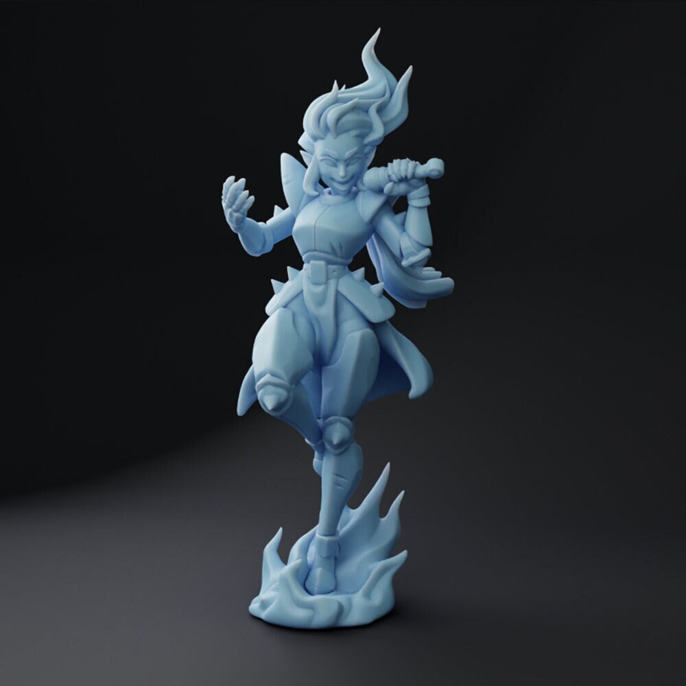 Flame 3D Printed Figure 3D Print Miniature Tabletop - Etsy