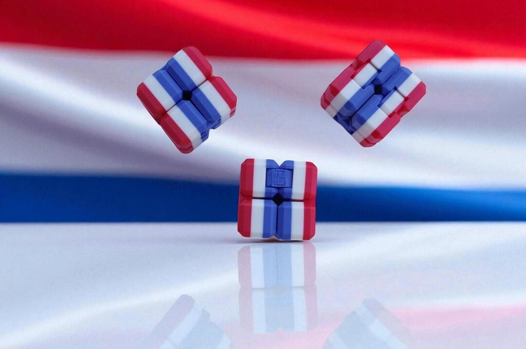 Netherlands Flag Infinity Cube | 3D Printed Fidget Toy for Stress ...