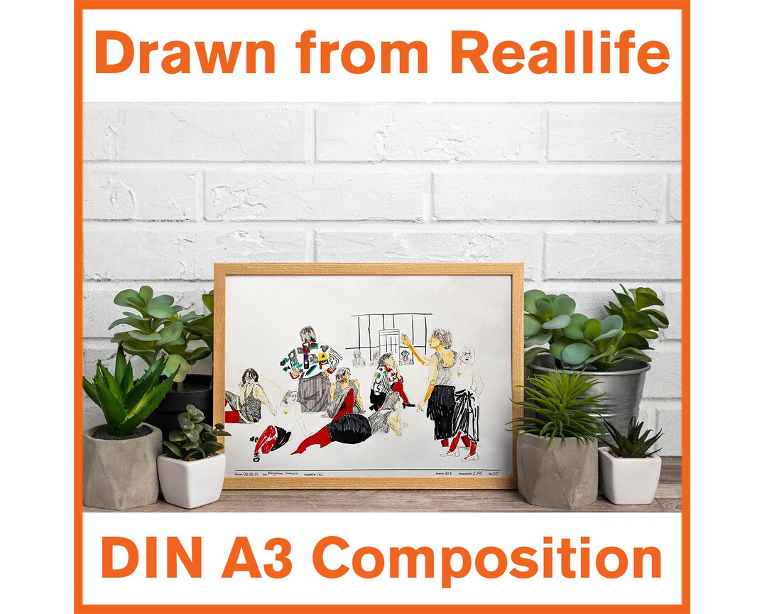 Lea - Peoplepainting 08.08.2024 - Hand-drawn Composition Based on Model ...