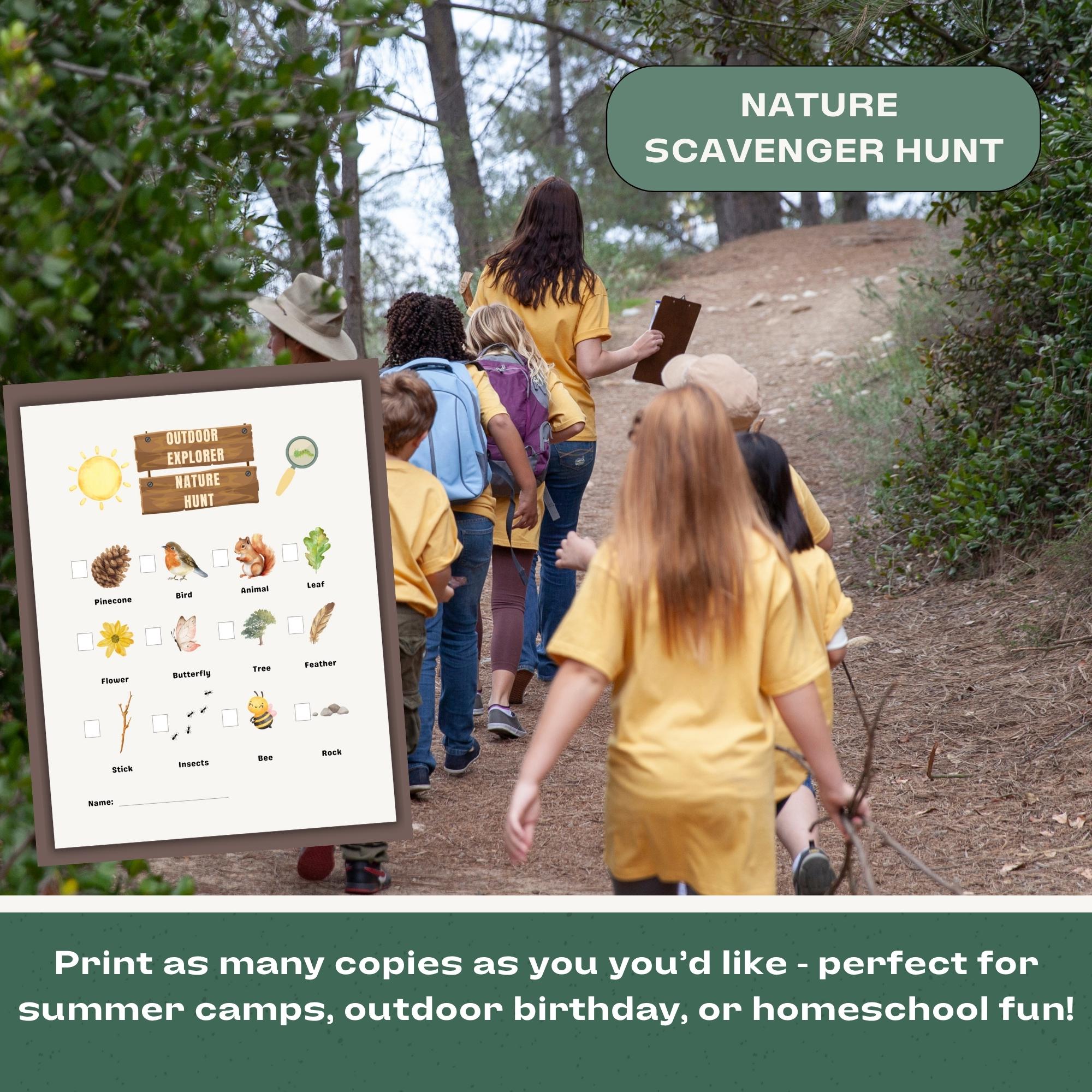 Nature Scavenger Hunt for Kids Instant Download – Outdoor Activity for ...