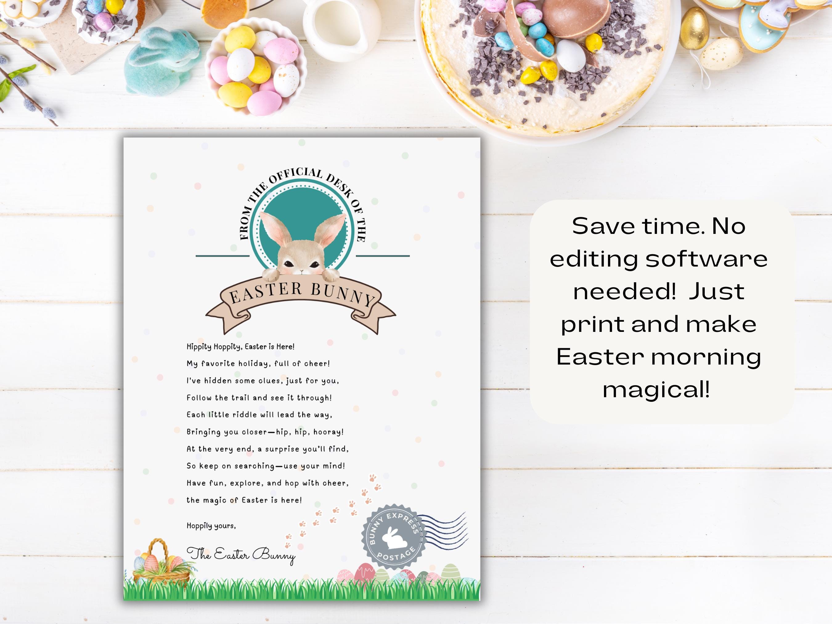 Ready-to-print Easter Bunny Letter: Official Design (PDF Download) - Etsy