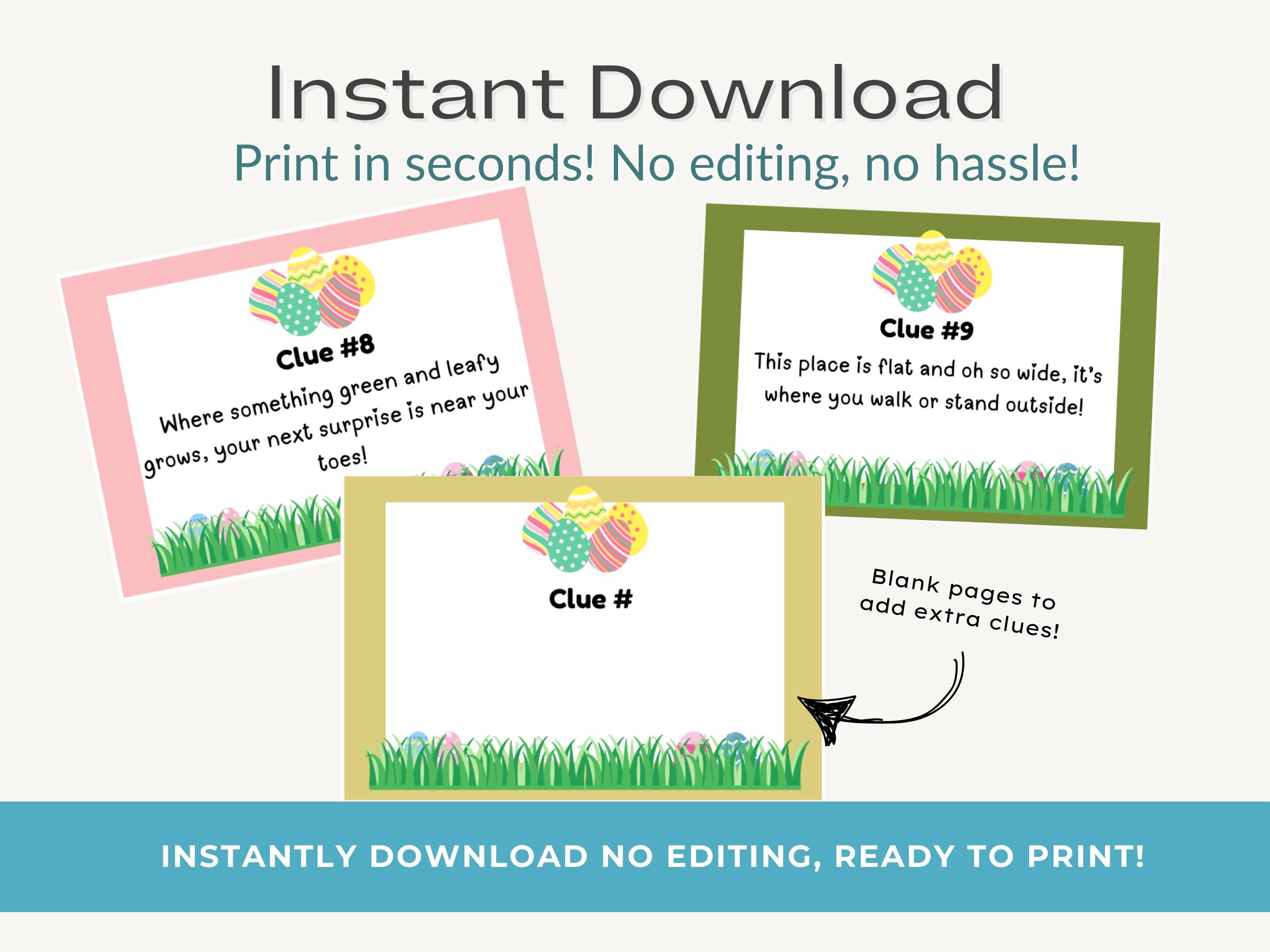 Printable Easter Scavenger Hunt: Outdoor Game With Bunny Letter ...