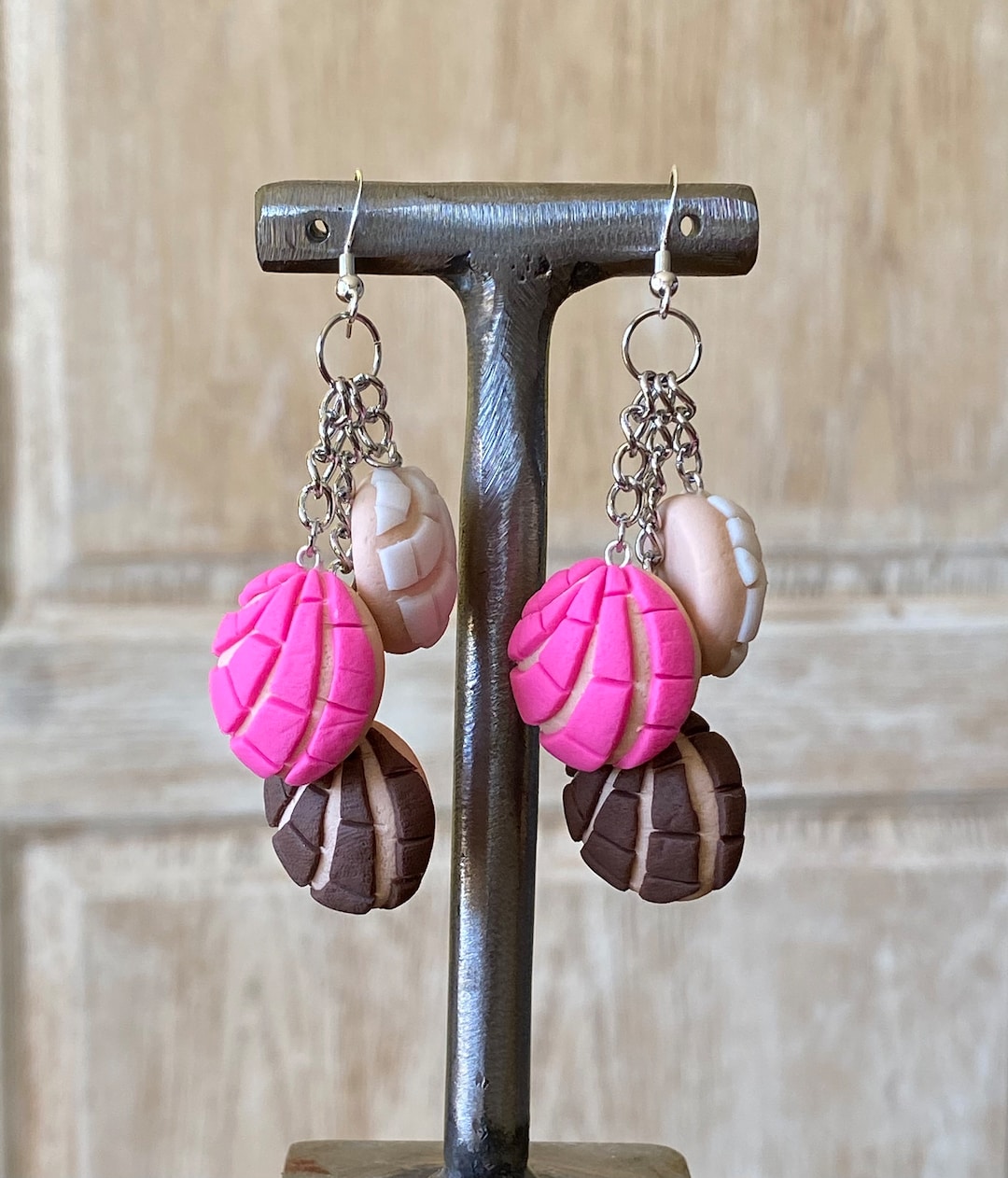Concha Earrings, Pan Dulce Earrings, Food Earrings, Polymer Clay Dangle ...