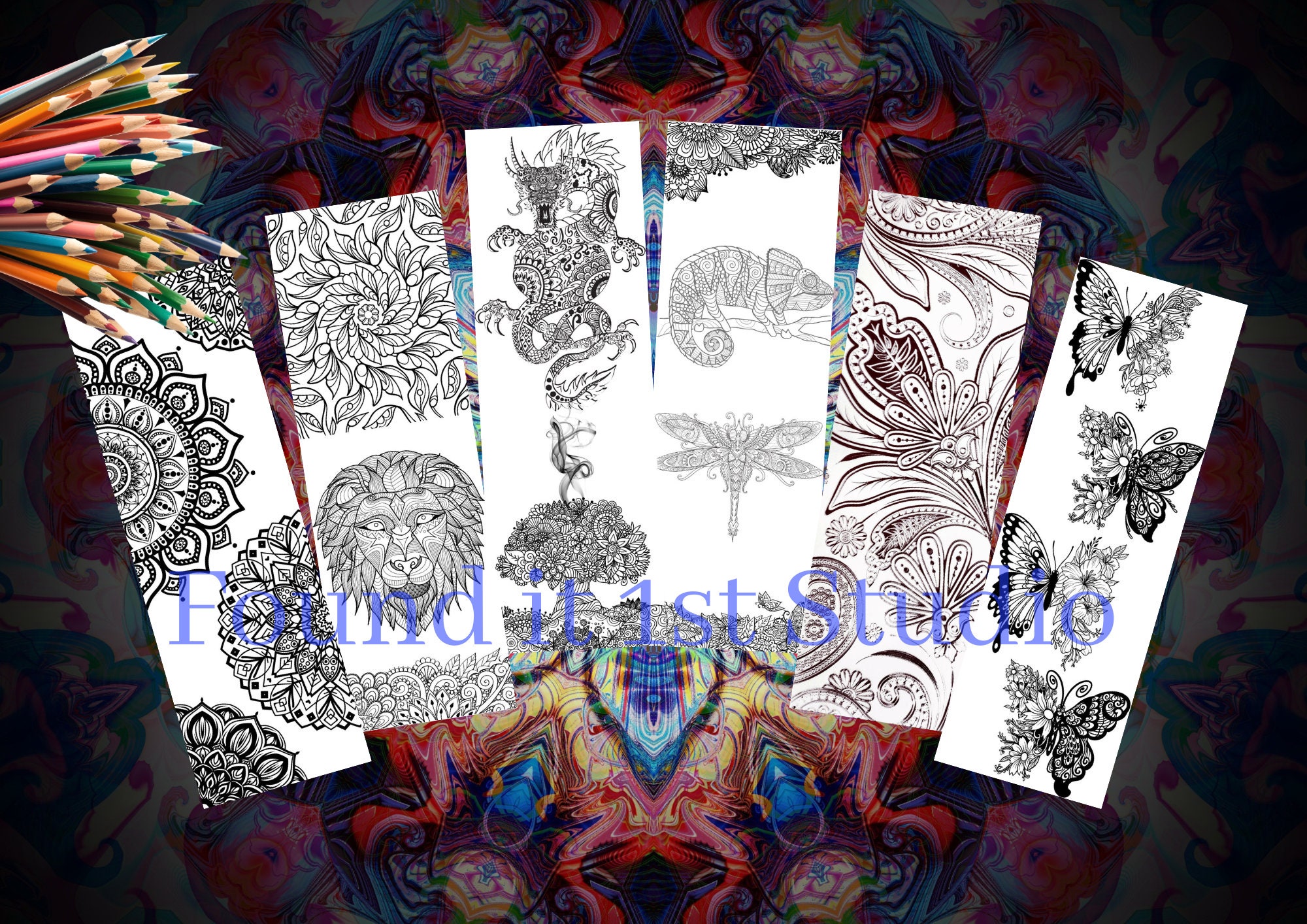 Printable Coloring Bookmarks Mega-pack! Instantly Download Over 60 ...