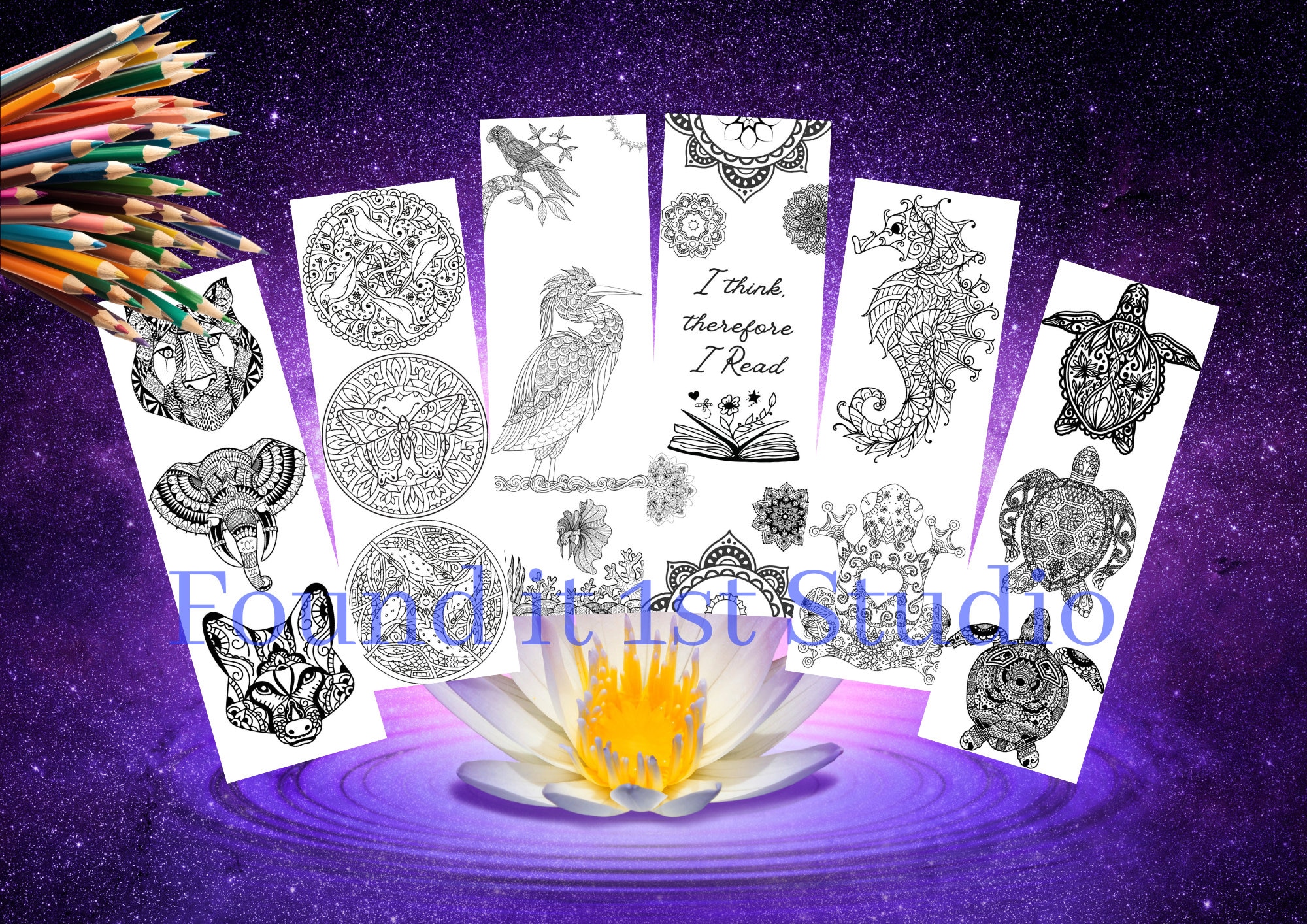 Printable Coloring Bookmarks Mega-pack! Instantly Download Over 60 ...