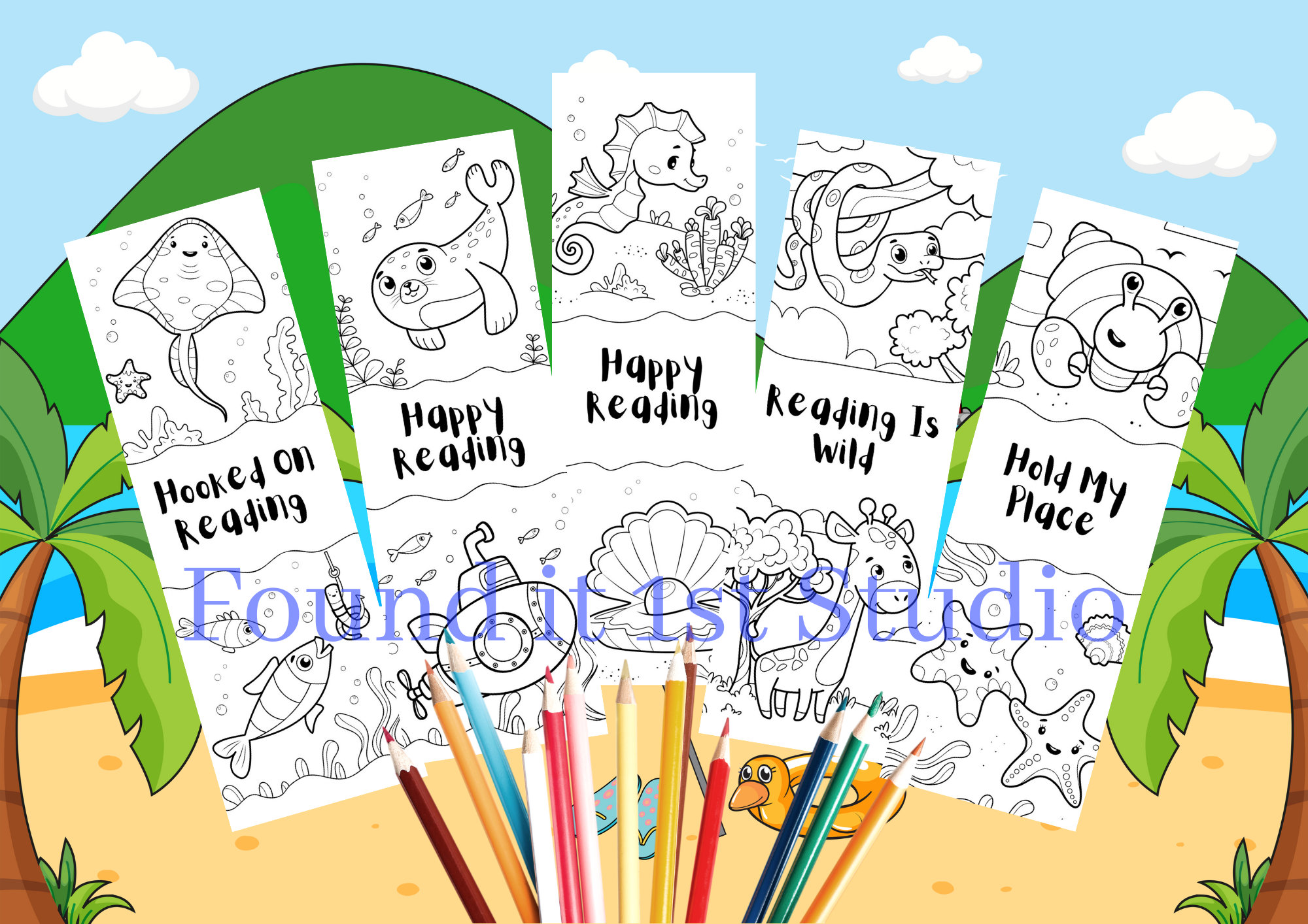 Printable Coloring Bookmarks Mega-pack! Instantly Download Over 60 ...