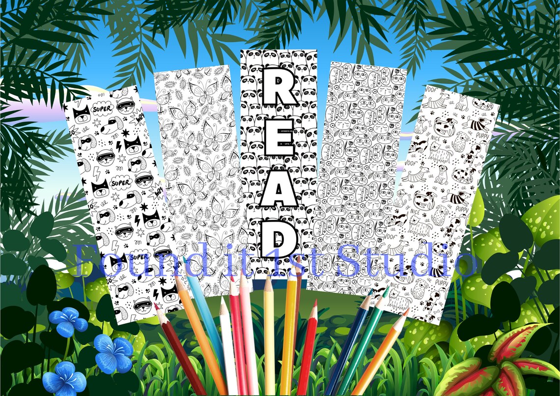 Printable Coloring Bookmarks Mega-pack! Instantly Download Over 60 ...