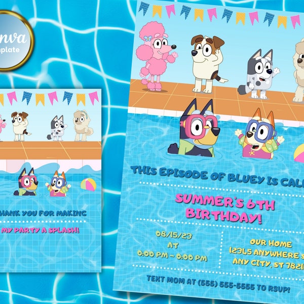 Bluey Invitation Digital - Etsy