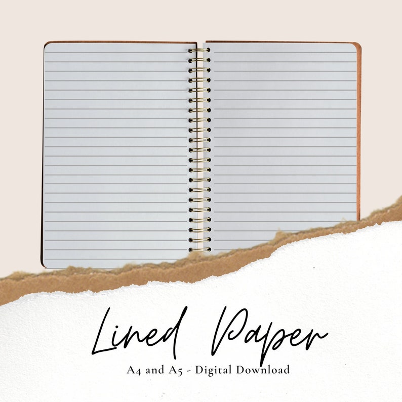 Lined Paper Digital Download - A4 and A5 - No Margins - Etsy