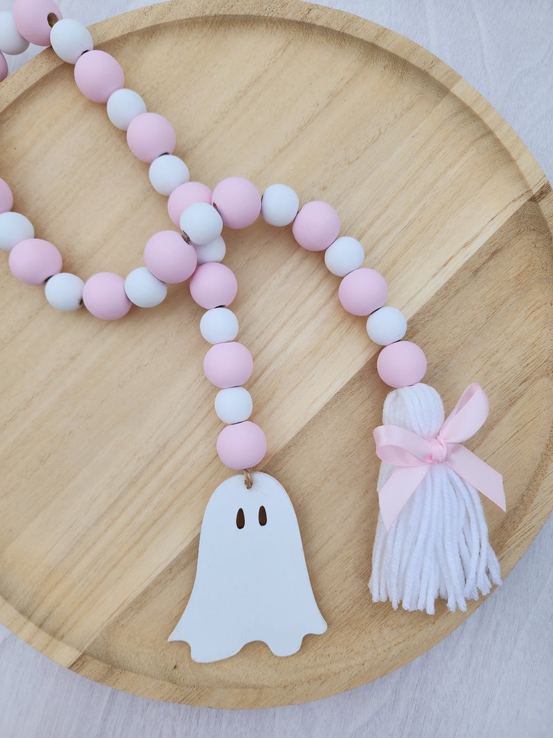 Pink Ghost Halloween Decor - Cute Halloween Decor - Halloween Tiered ...