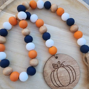 Fall Wood Bead Garland - Farmhouse Fall Decor - Etsy