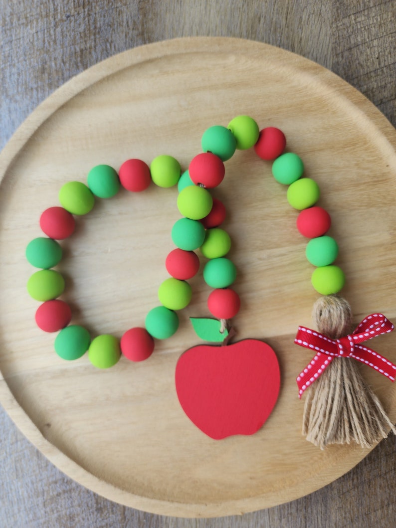 Apple Garland | Apple Fall Tiered Tray Decor | Farmhouse Beads ...