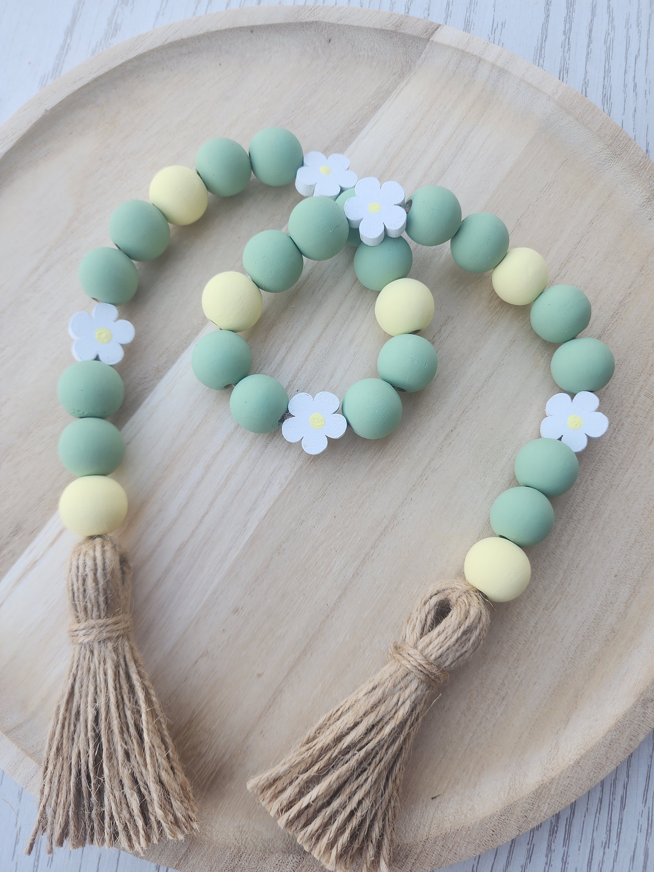 Spring Daisy Wood Bead Garland - Etsy