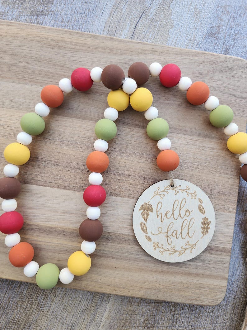 Fall Home Decor - Wood Bead Garland - Etsy