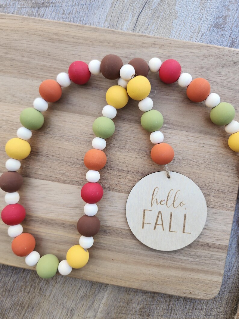 Fall Home Decor - Wood Bead Garland - Etsy