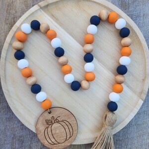 Fall Wood Bead Garland - Farmhouse Fall Decor - Etsy